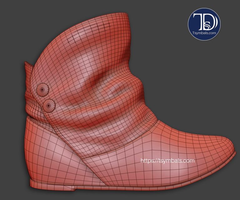 3d Boots • Footwear 3D model wireframes • Tsymbals Design