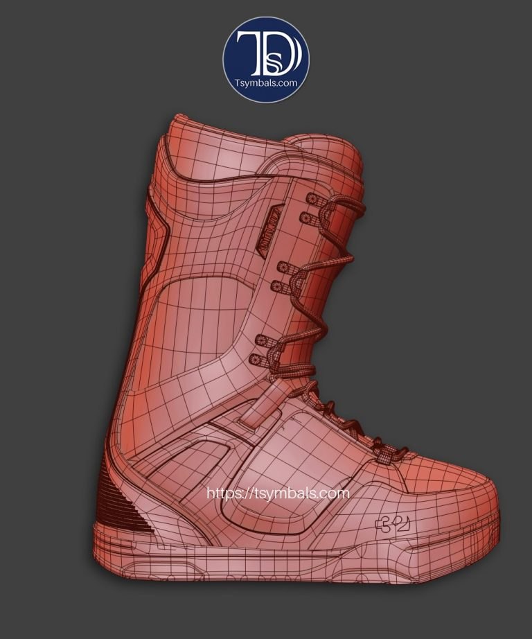 3d Boots • Footwear 3D model wireframes • Tsymbals Design