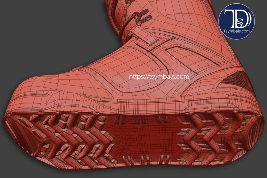 3d Boots • Footwear 3D model wireframes • Tsymbals Design